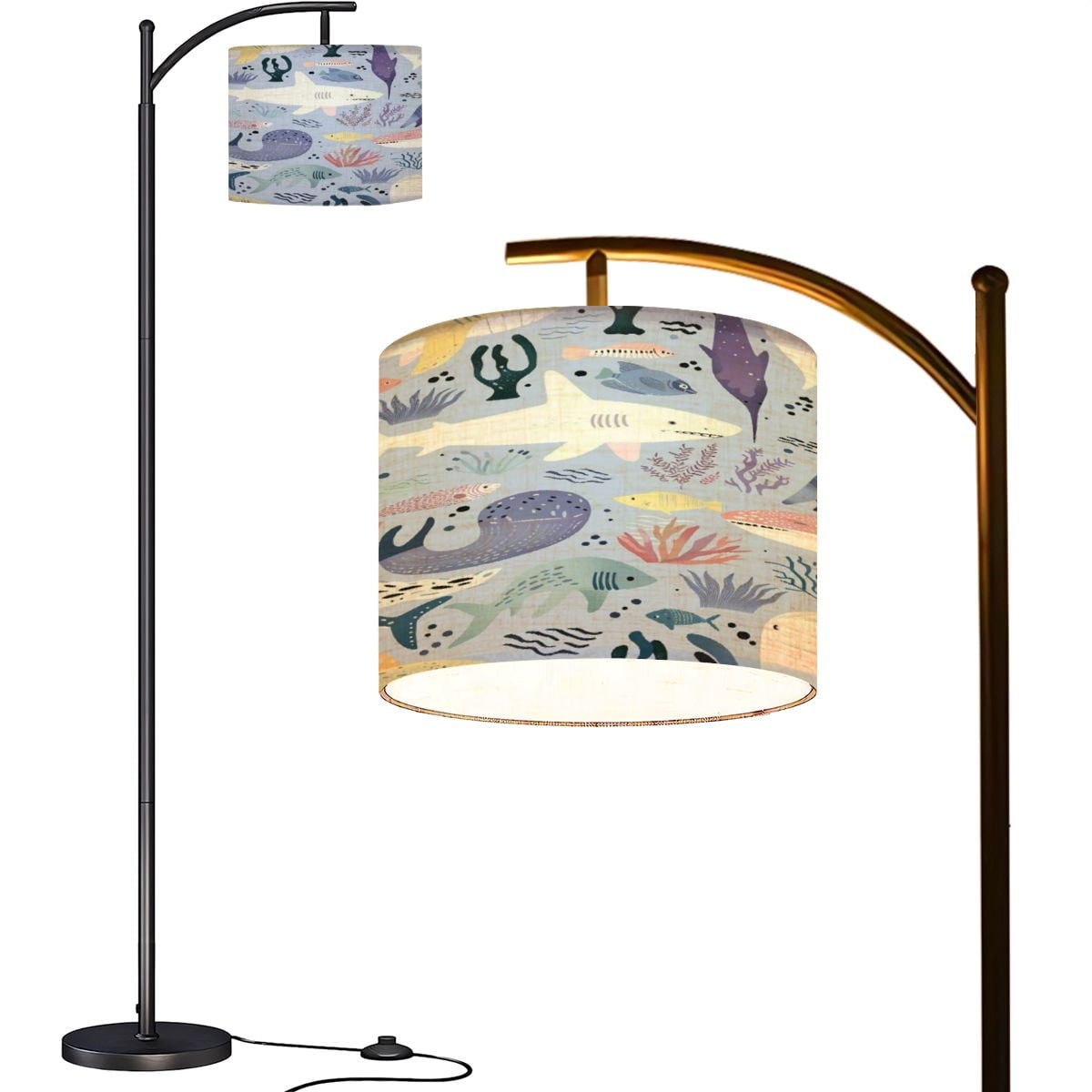 Arc Floor Lamps Cute cartoon undersea world Deep Ocean sea fish octopus ...