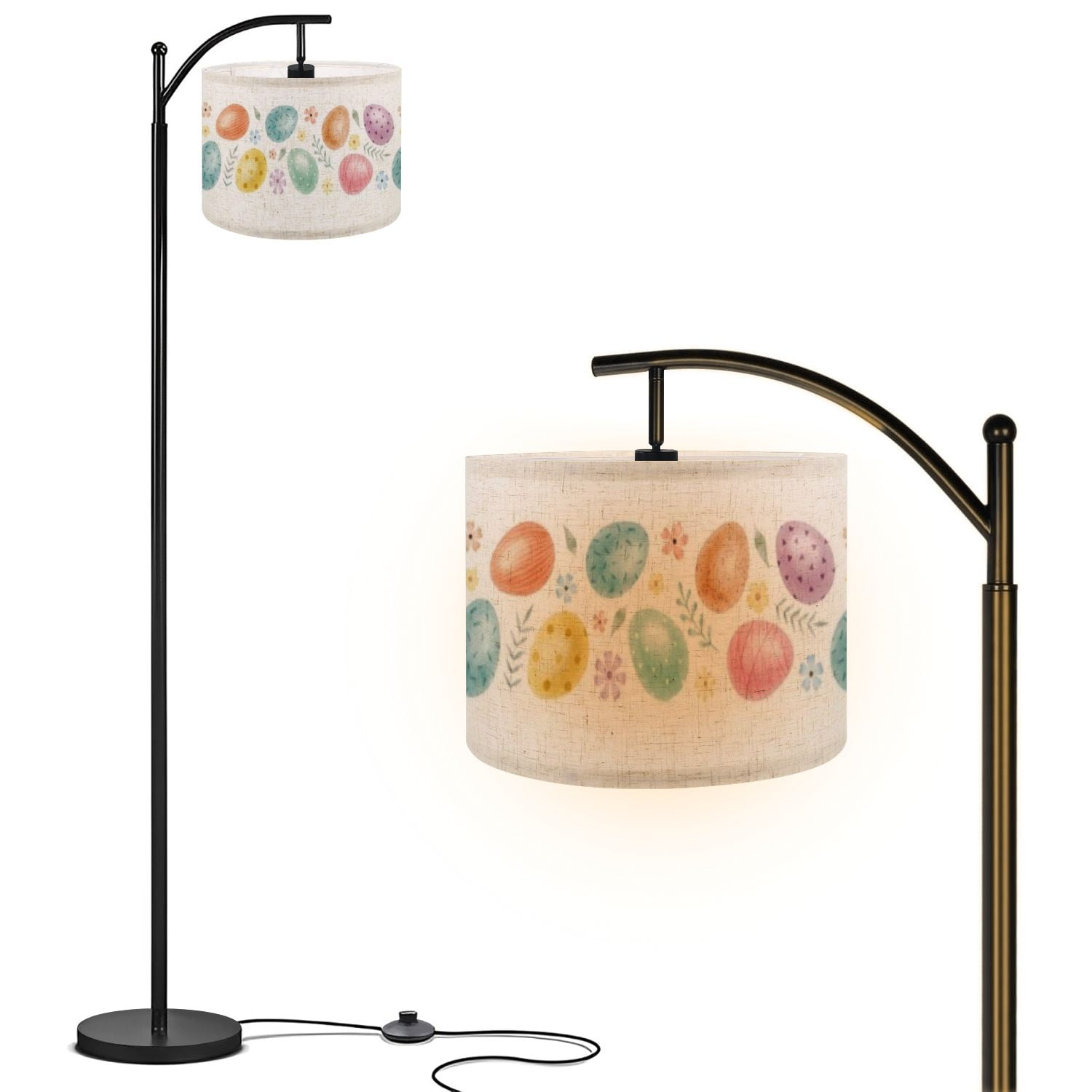 Arc Floor Lamps Cute colorful flowers leaves Spring seamless border ...