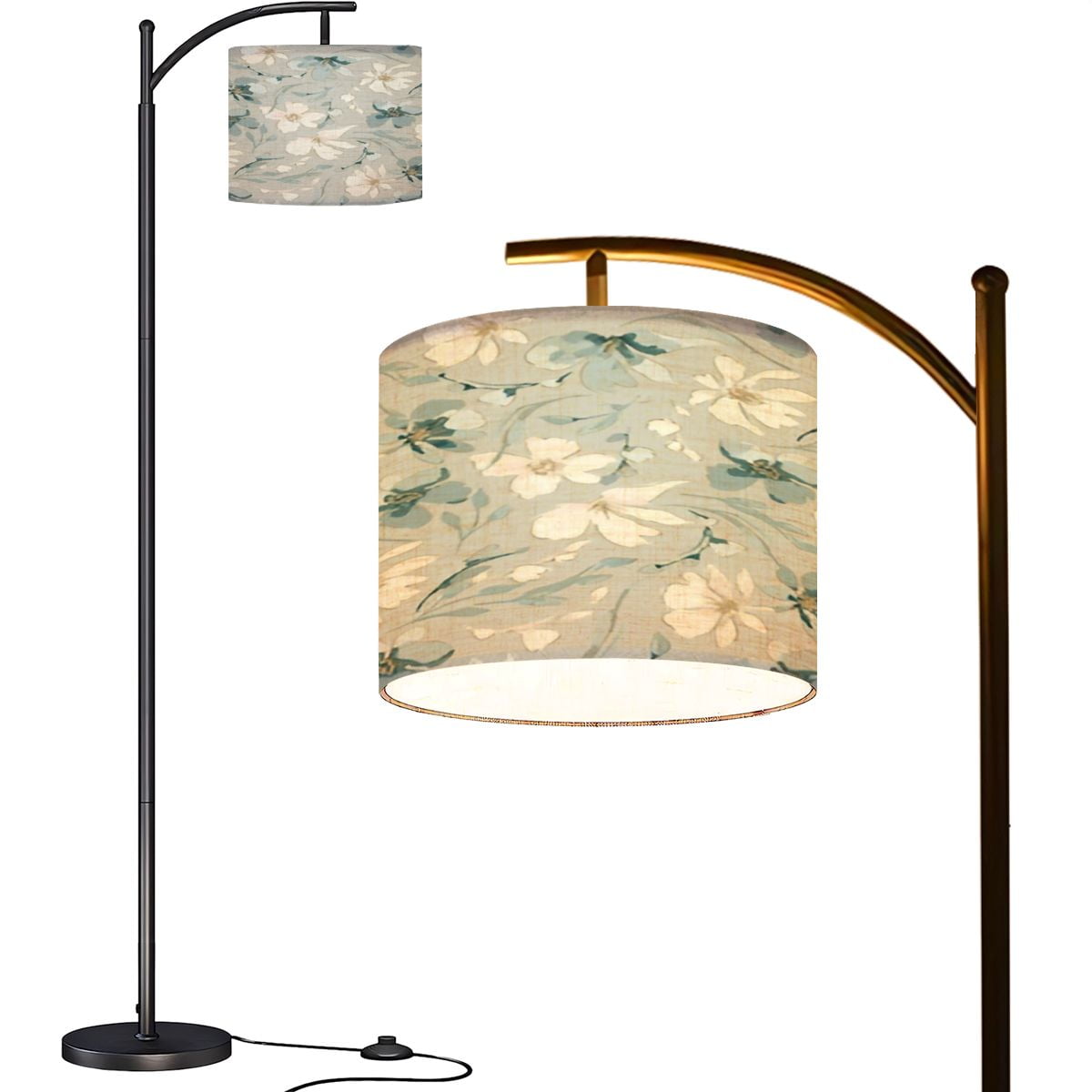 Arc Floor Lamps Cute feminine watercolor seamless pattern wildflowers ...