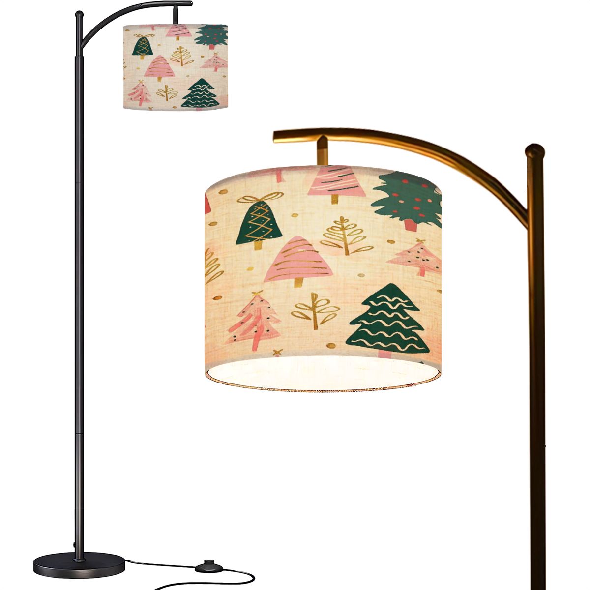 Arc Floor Lamps Cute seamless pattern boho Christmas trees Holiday for ...