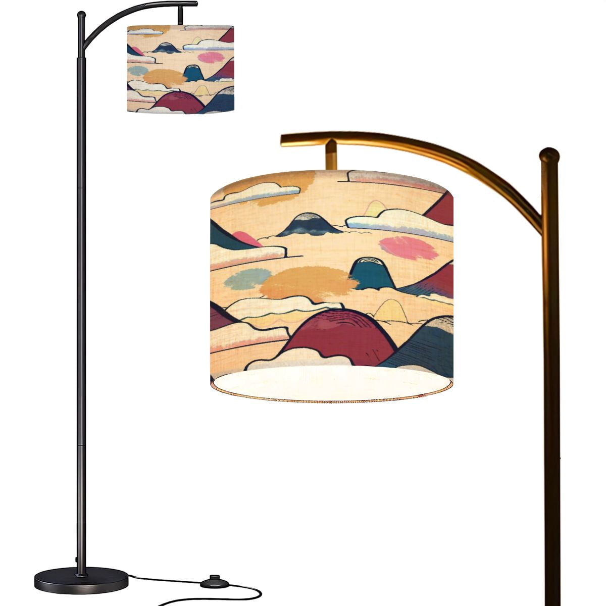 Arc Floor Lamps Cute seamless pattern mountain landscape clouds Nordic ...