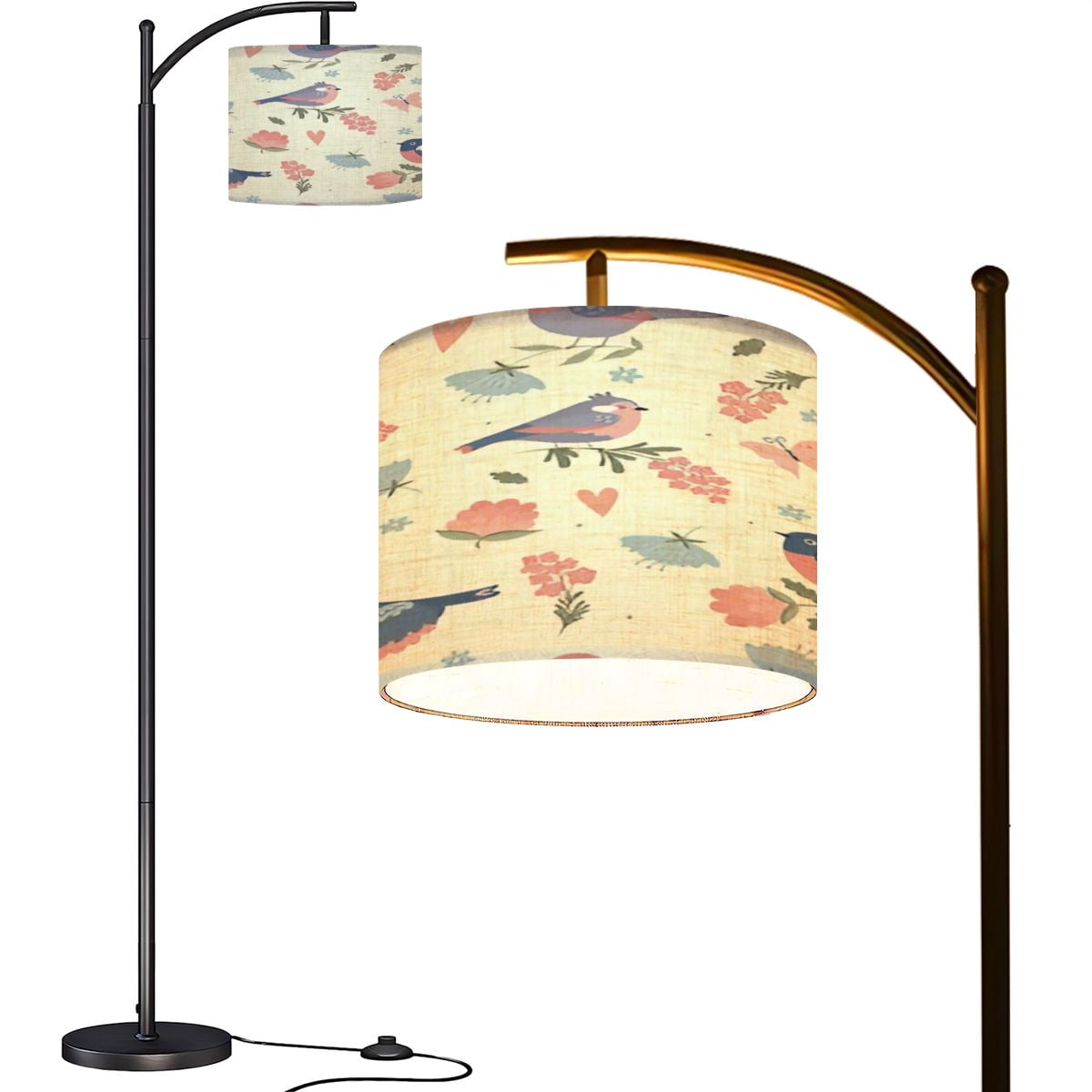 Arc Floor Lamps Cute spring birds seamless pattern graphics Modern LED ...