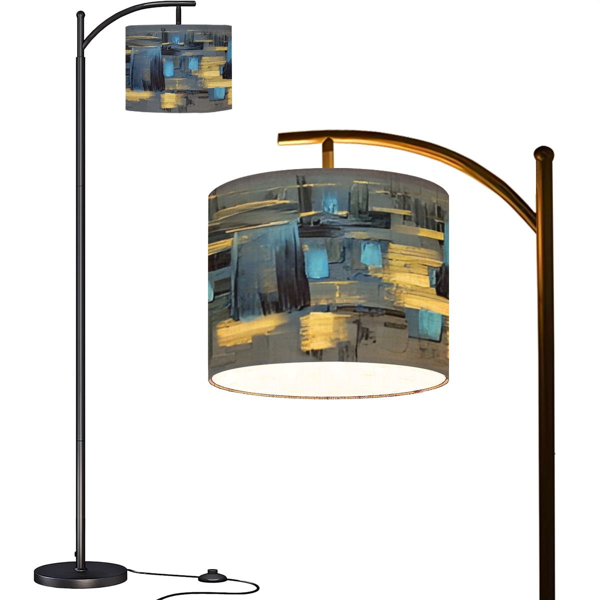 Arc Floor Lamps Dark artwork textured paint strokes canvas Acrylic art ...