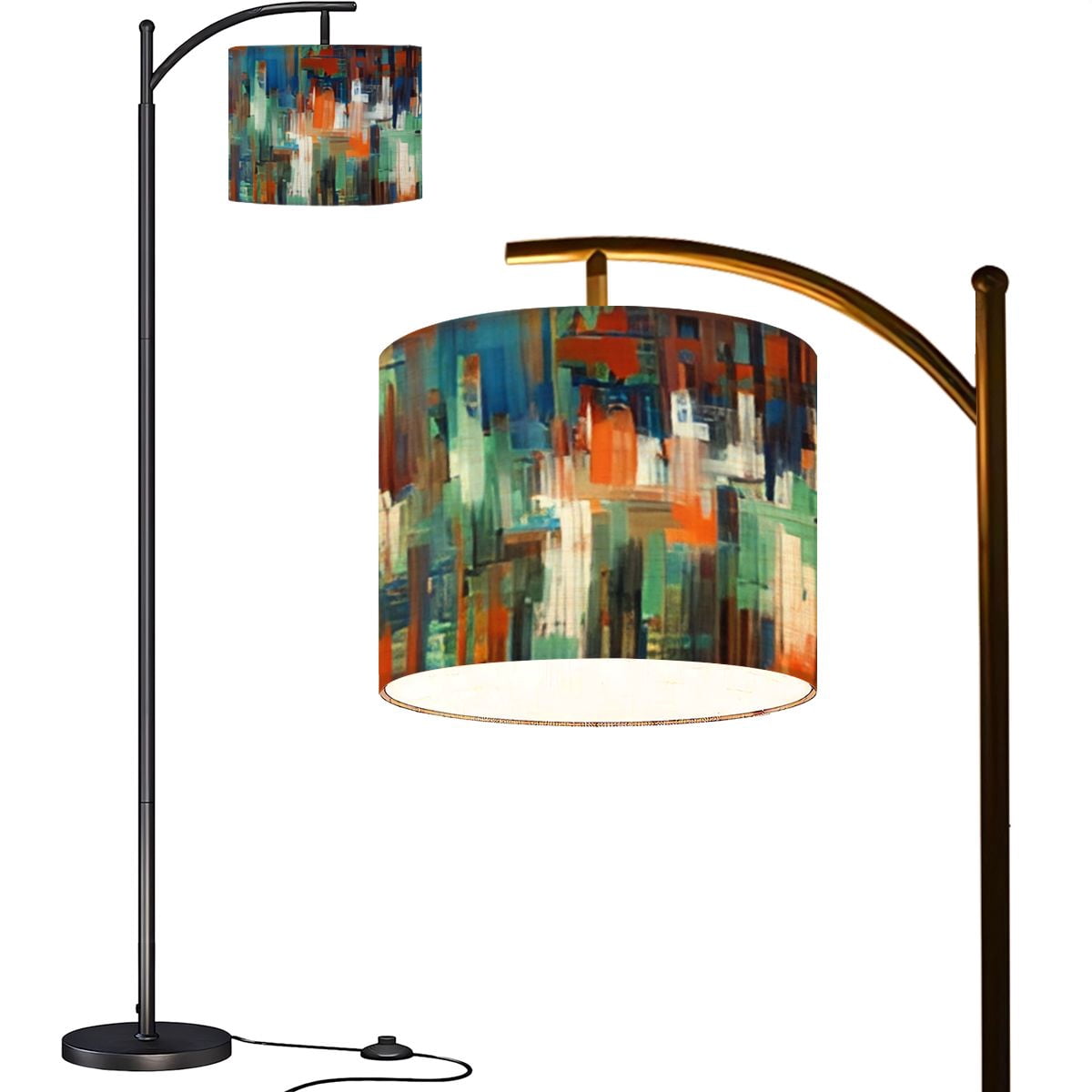 Arc Floor Lamps Dirty canvas abstract paint strokes Acrylic artwork ...