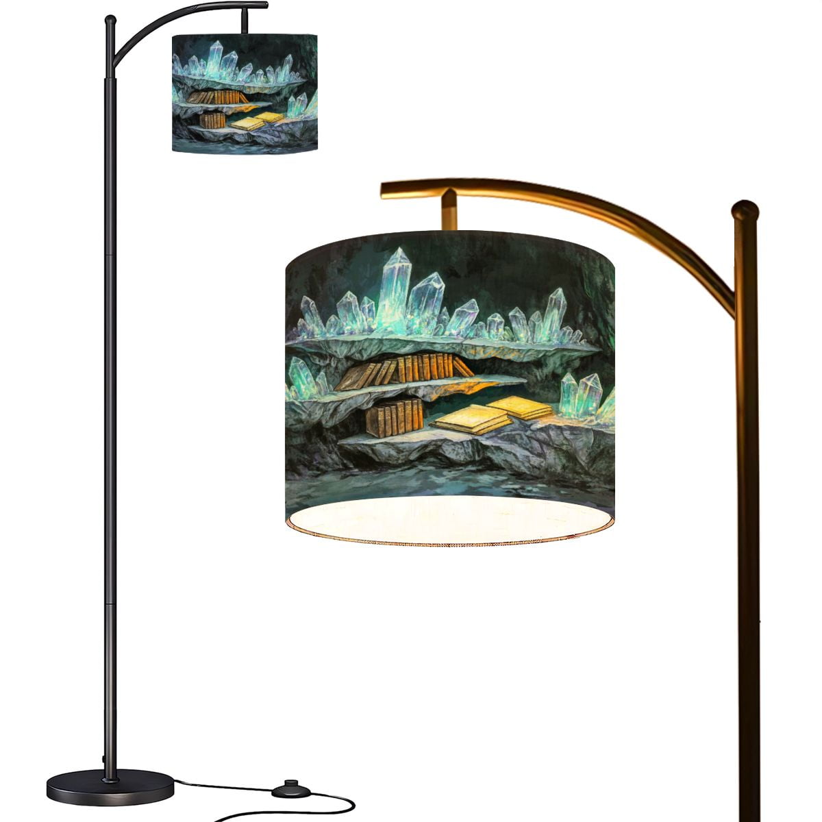 Arc Floor Lamps Dragon Hide Bookshelf Crystal Lighting Modern LED ...