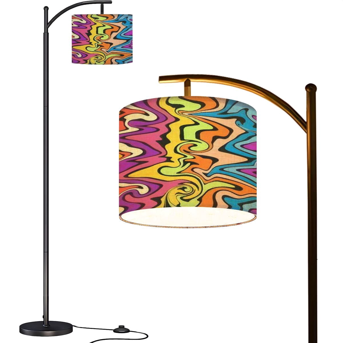 Arc Floor Lamps Dynamic rainbow wavy swirling lines abstract colorful ...