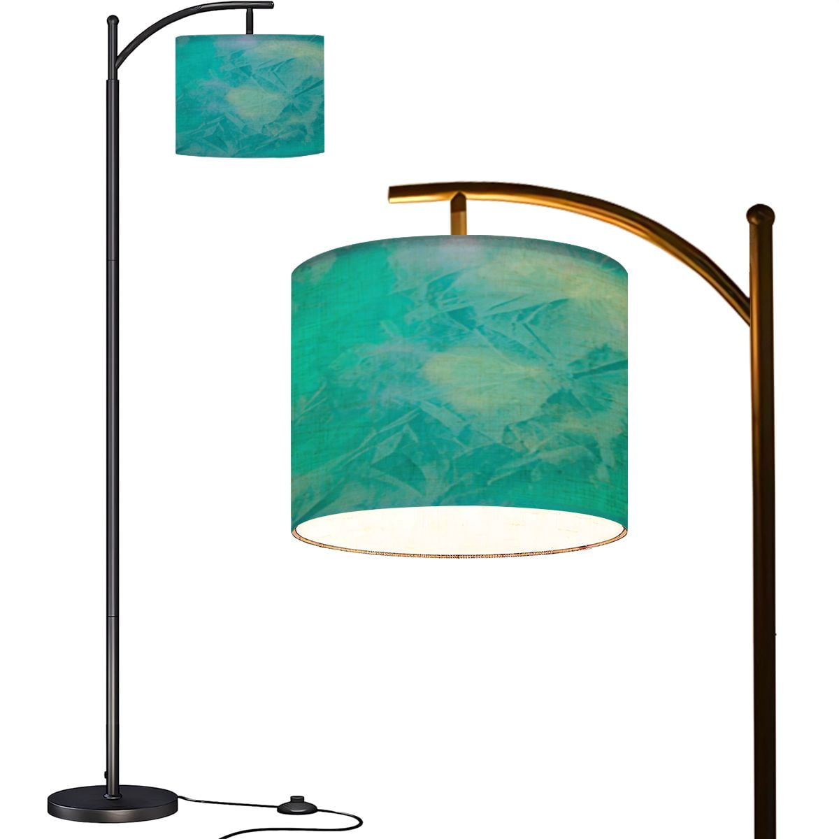Arc Floor Lamps Emerald Dye Trendy Artistic Dye Colorful Dye Template Turquoise Mint Modern LED ...