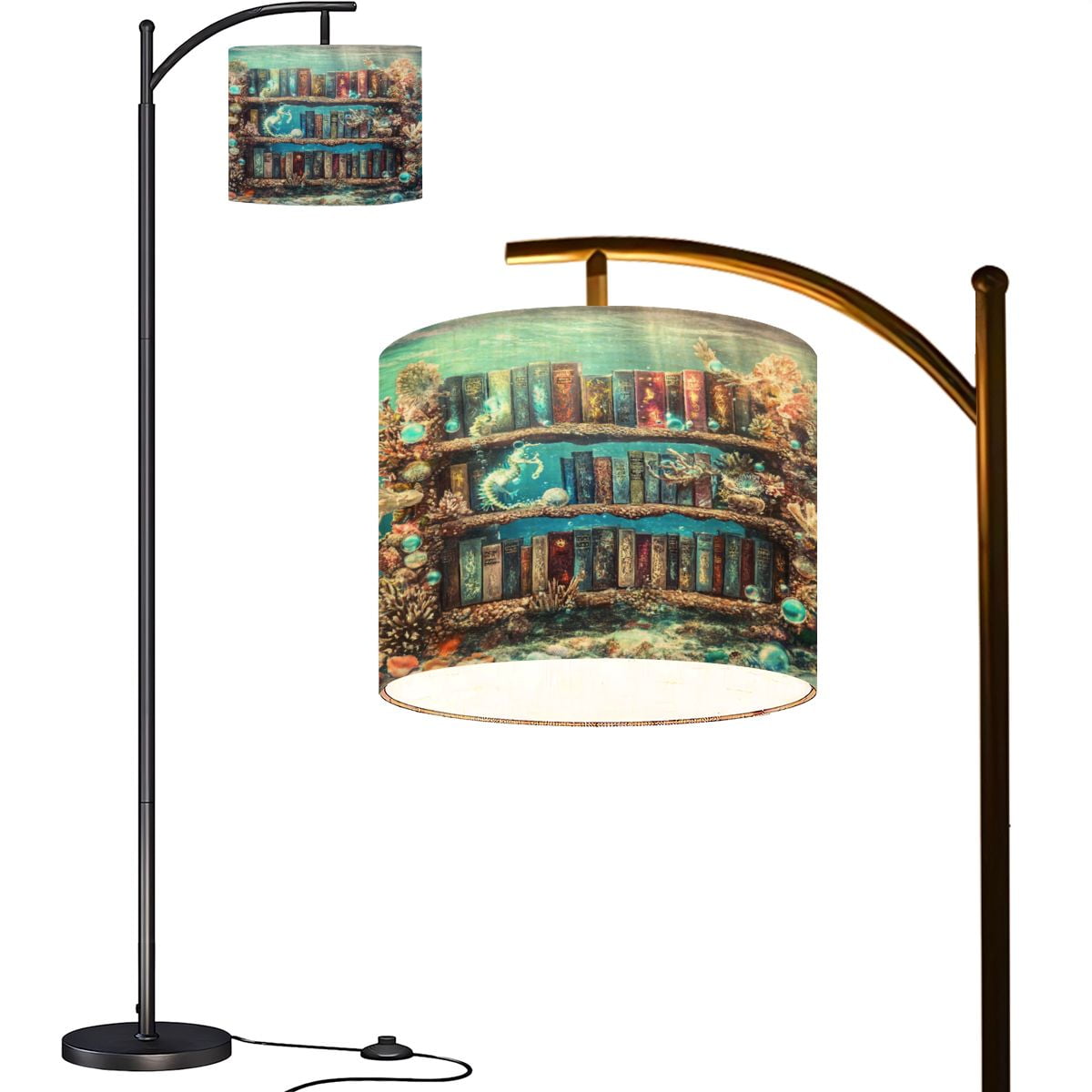 Arc Floor Lamps Fantasy Coral Bookshelf Sea Creatures Glowing Runes ...