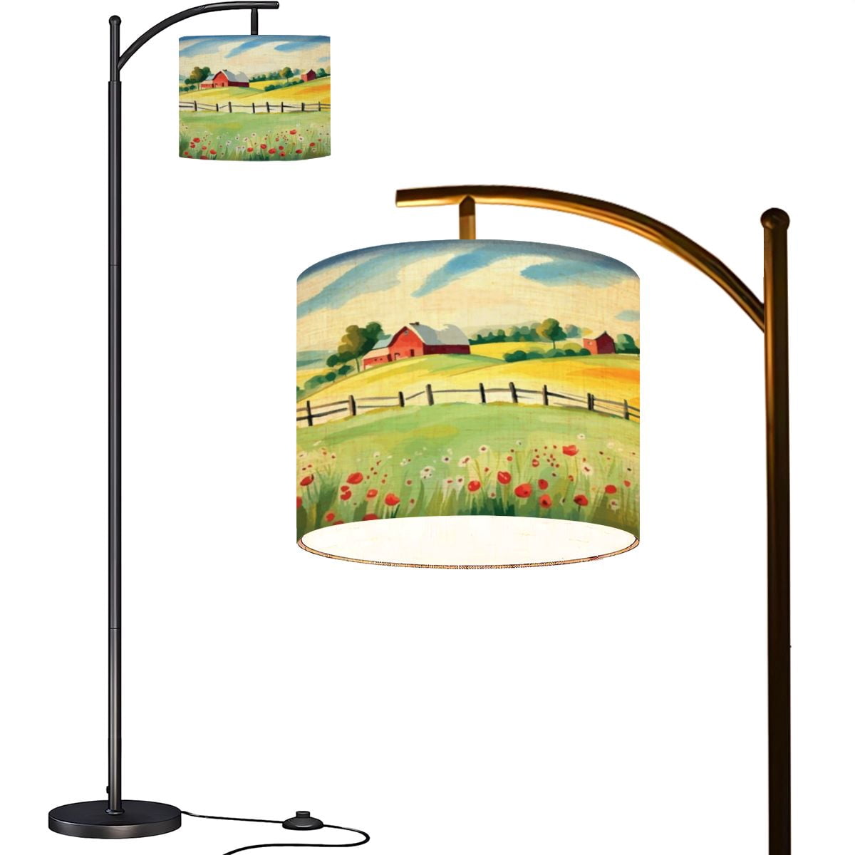 Arc Floor Lamps Farm scene dirt road farm wildflowers spring landscape ...