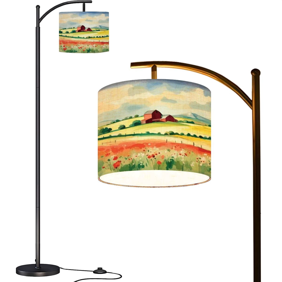 Arc Floor Lamps Farm scene dirt road farm wildflowers spring landscape ...