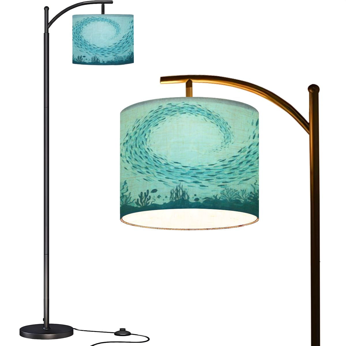 Arc Floor Lamps Fish school underwater seabed landscape ocean bottom ...