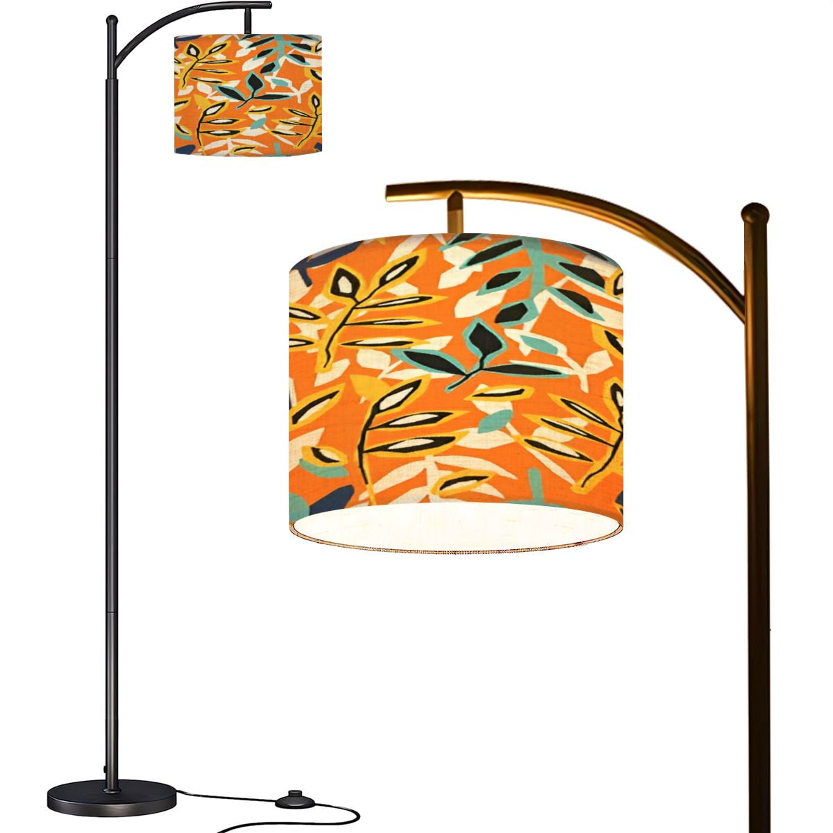 Arc Floor Lamps Floral seamless pattern Colorful groovy Stylized ...
