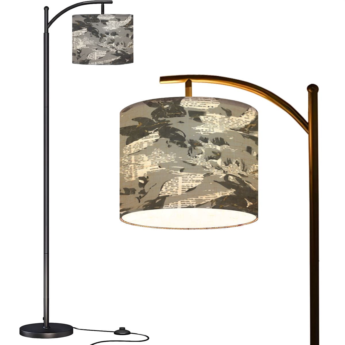 Arc Floor Lamps Floral tropical style Modern graphic Seamless for ...