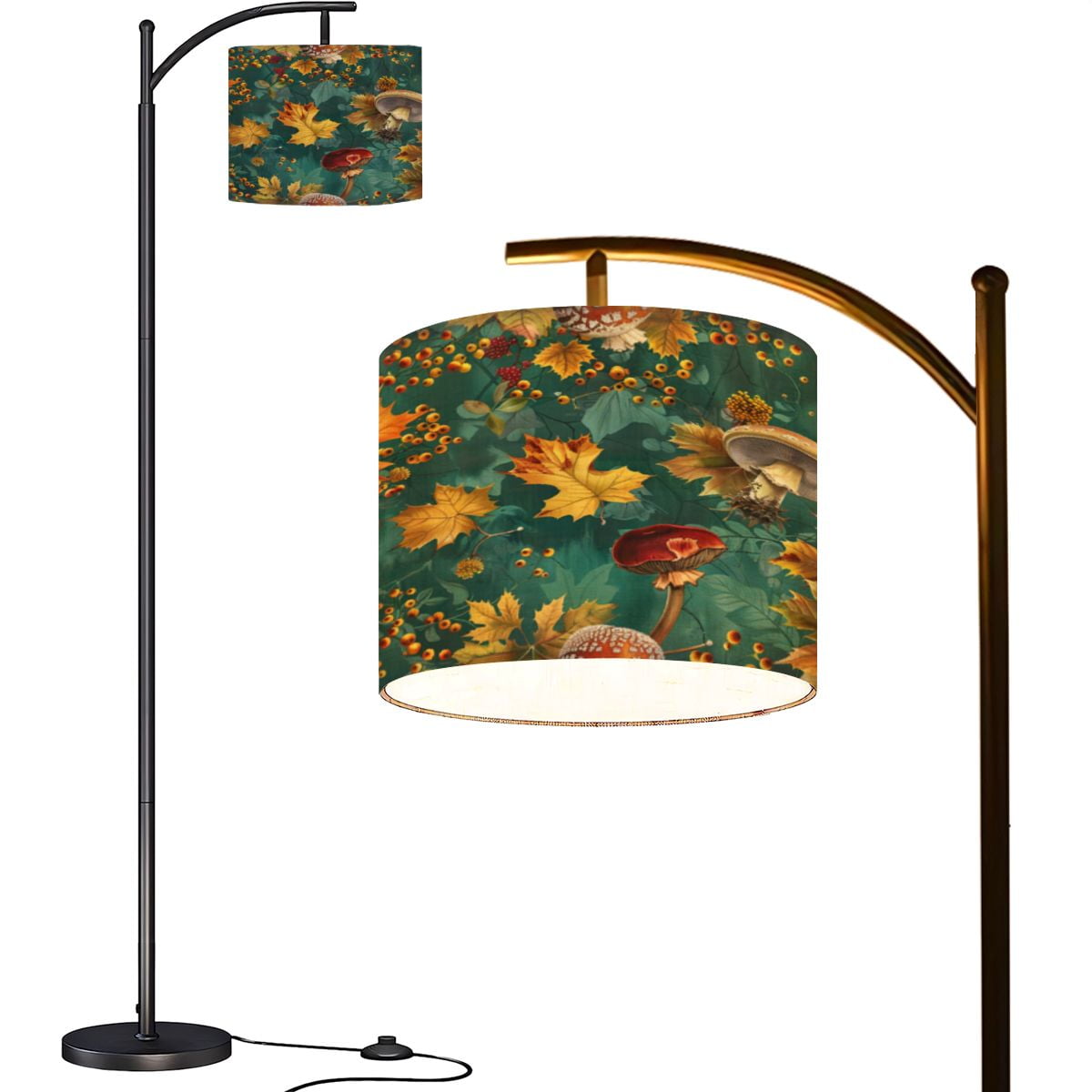 Arc Floor Lamps Forest Pattern Flowers Magical Mushroom Scene Modern ...