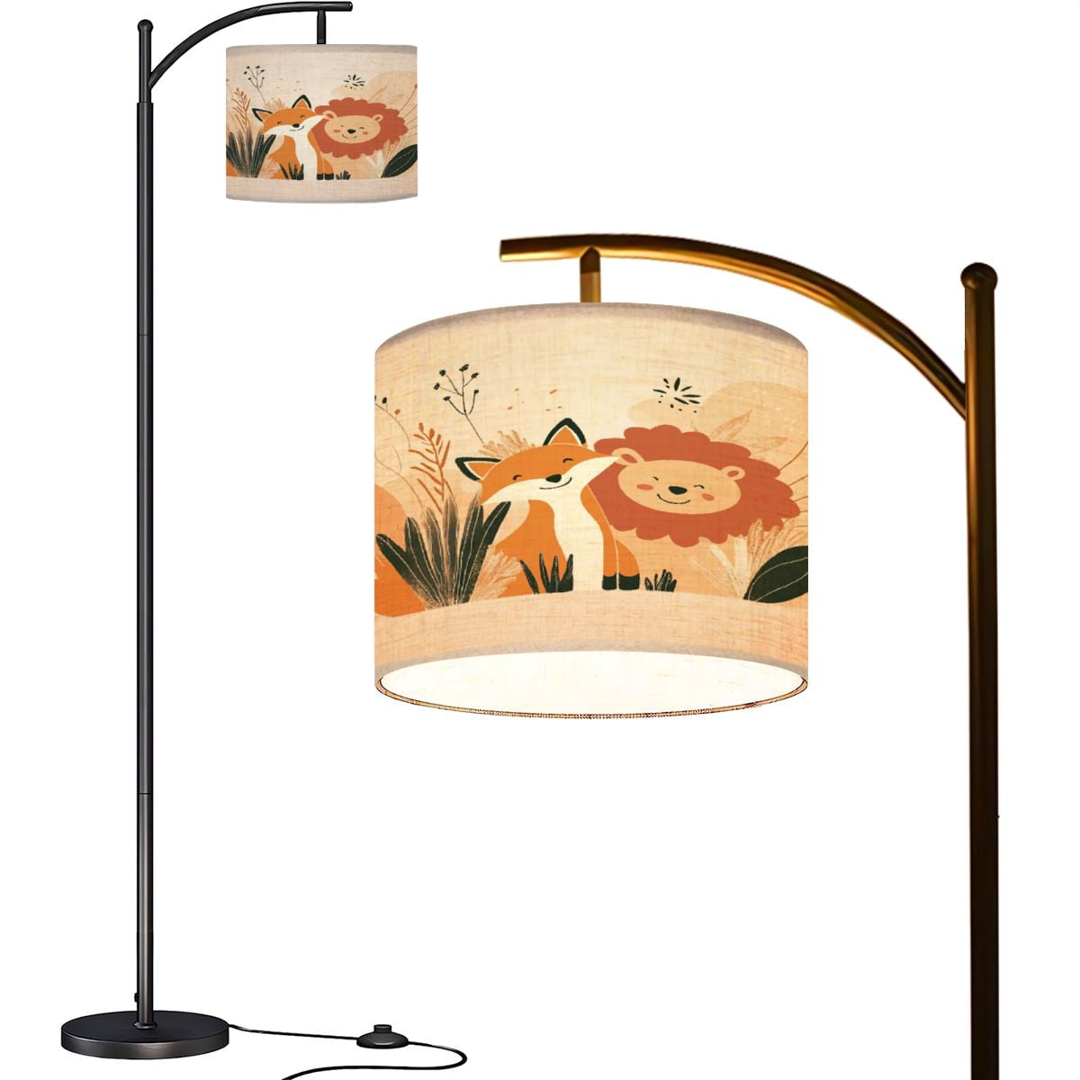 Arc Floor Lamps Gentle Smiling Animals Hand Drawn Alphabet Art Modern ...