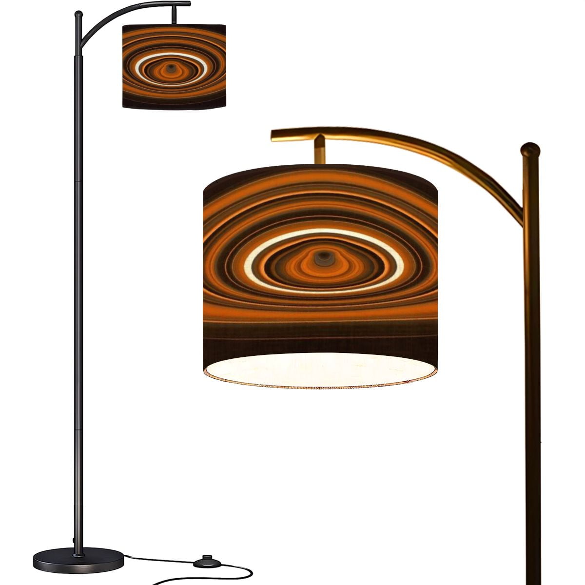 Arc Floor Lamps Geometric Textile prints Colorful Psychedelic Pattern ...