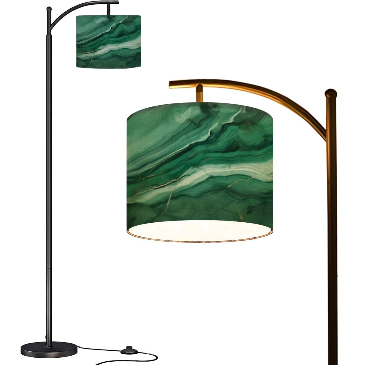 Arc Floor Lamps Gold green marbling texture Golden marble pattern ...