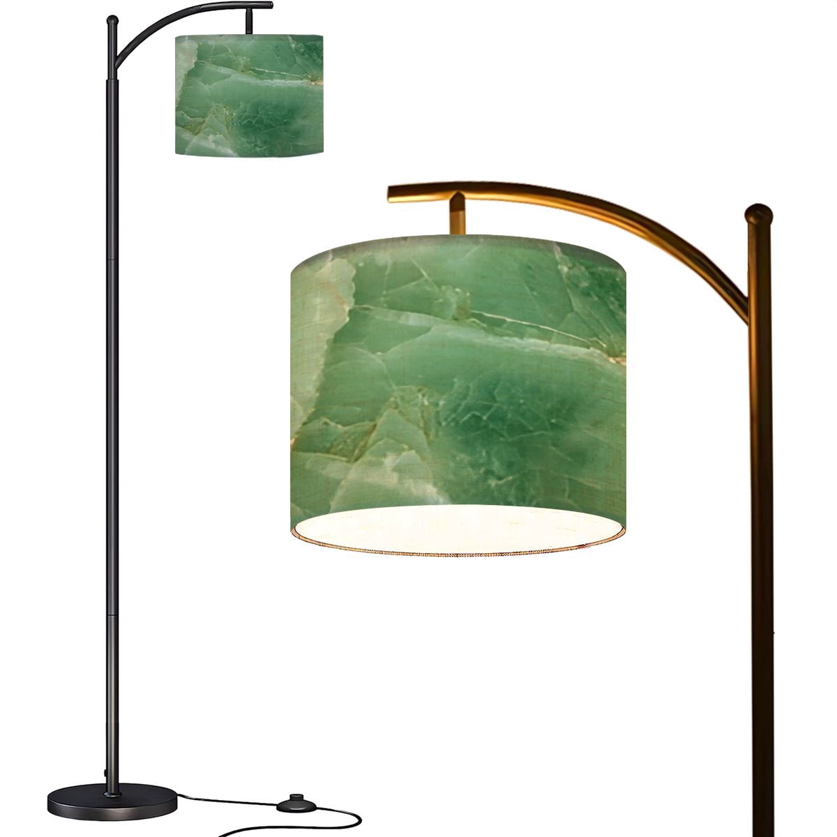 Arc Floor Lamps Green Crystal Marble Texture Colors Polished Quartz ...