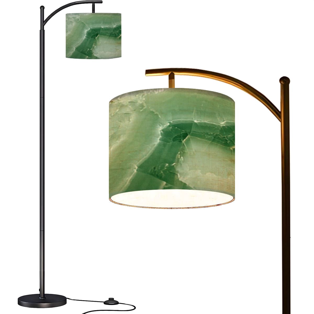 Arc Floor Lamps Green Crystal Marble Texture Colors Polished Quartz ...