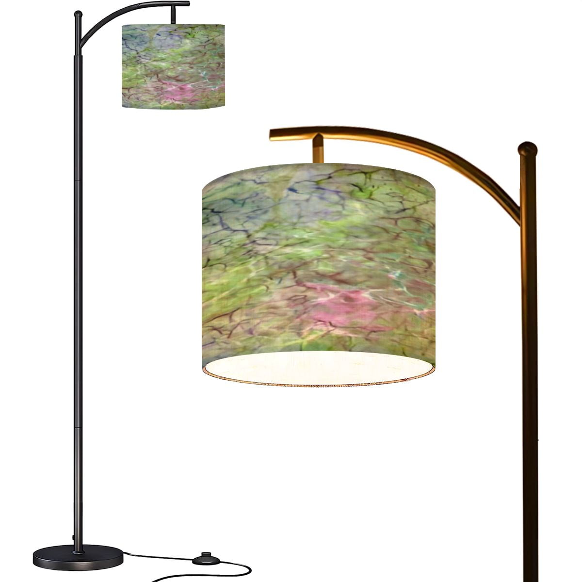 Arc Floor Lamps Green abstract hand seamless Mixed green hues ...