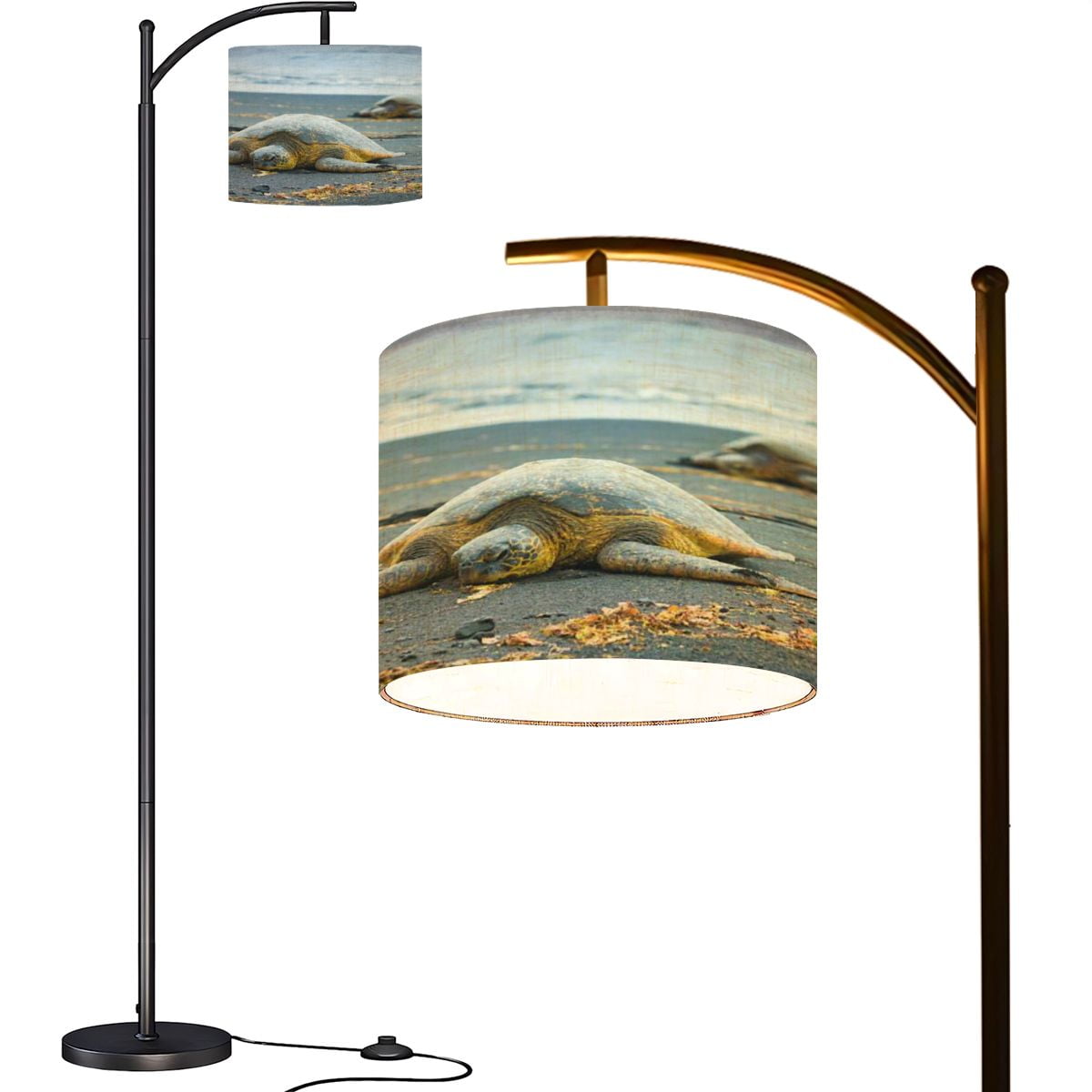 Arc Floor Lamps Green sea Modern LED Adjustable Lampshade Standing ...