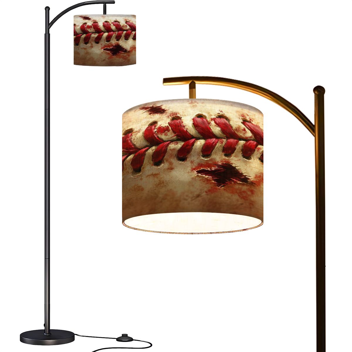 Arc Floor Lamps Grimy Worn Texture Baseball Red Seams Deep Shadows ...