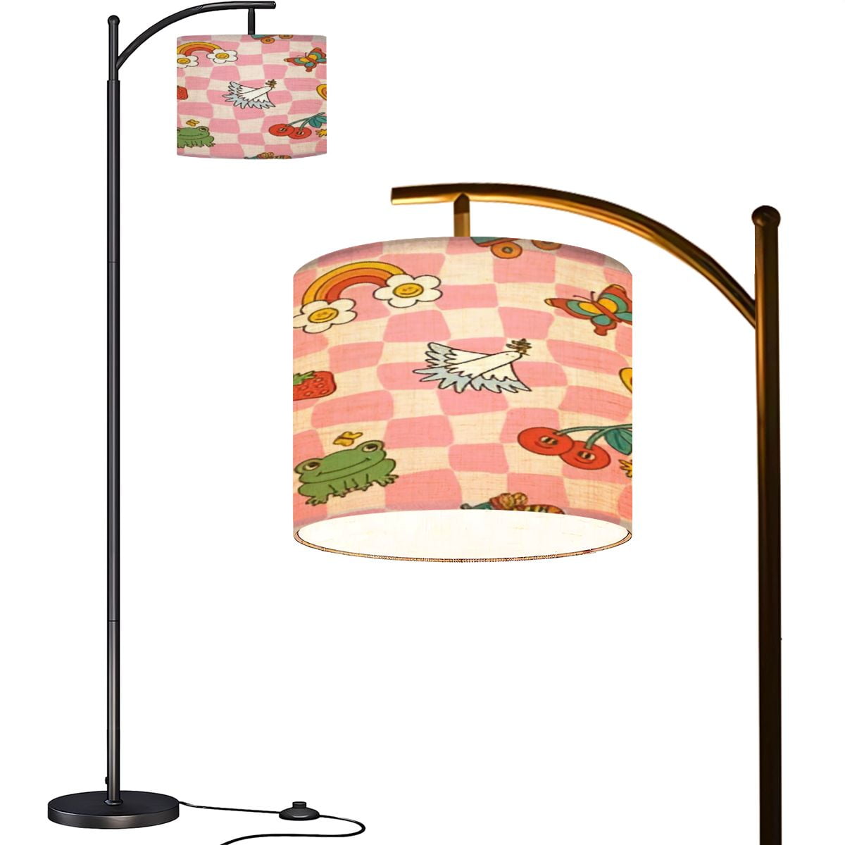 Arc Floor Lamps Groovy distorted chessboard pink check Seamless pattern ...
