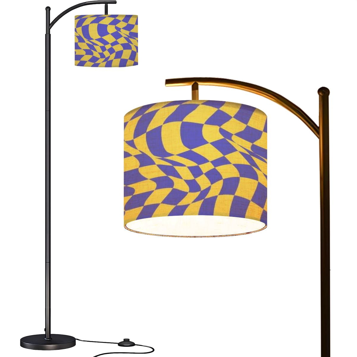 Arc Floor Lamps Groovy psychedelic wavy chessboard seamless pattern ...