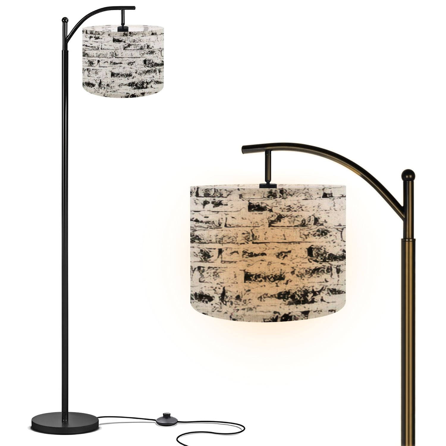 Arc Floor Lamps Grunge aged stone house Decayed uneven outside surface ...