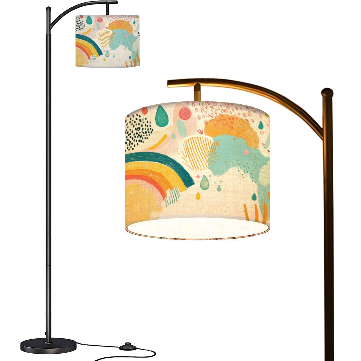Arc Floor Lamps Hand Sun Rainbow Watercolor Art Earthy Pastel Colors ...