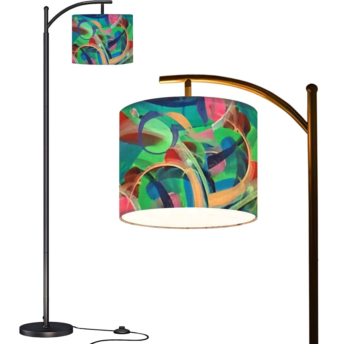Arc Floor Lamps Hand draw abstract art panorama colors texture Modern ...