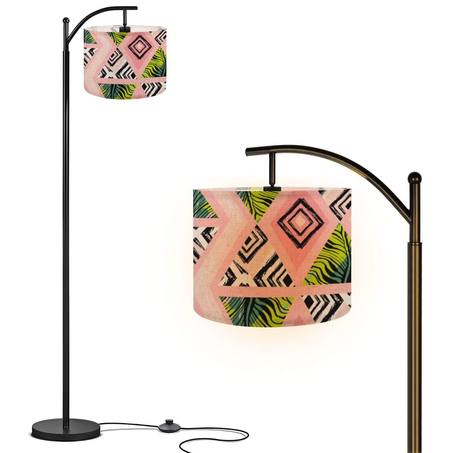 Arc Floor Lamps Hand drawn abstract textured seamless tropical pattern ...
