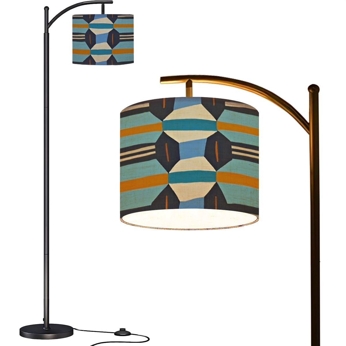 Arc Floor Lamps Hand drawn geometric style pattern Dynamic abstract ...