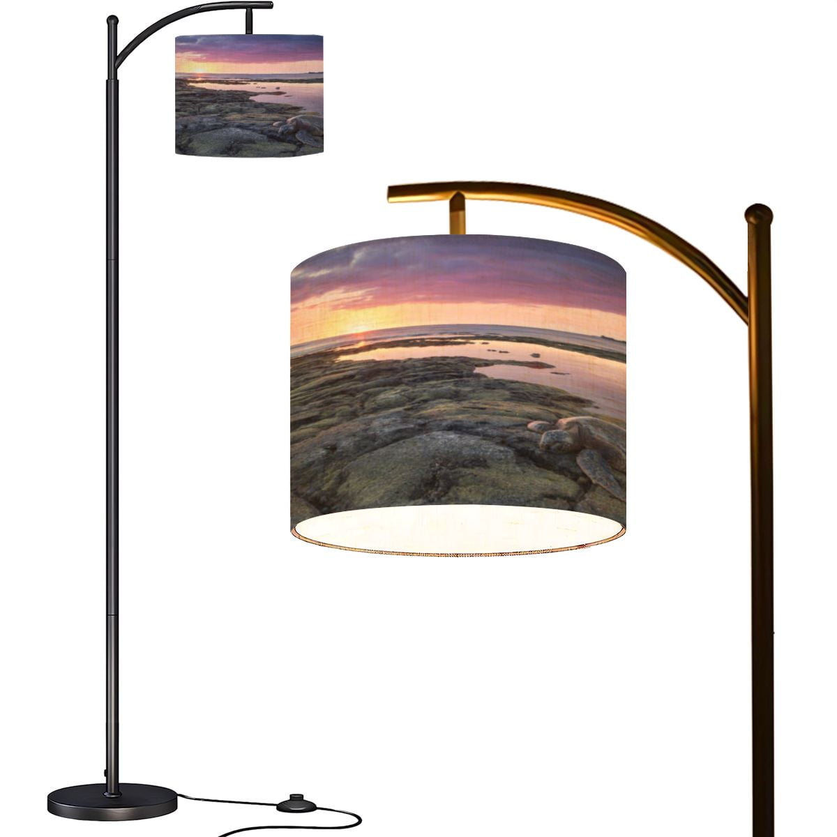 Arc Floor Lamps Hawaiian Green Sea Turtle Sunset Hawaii Modern LED ...
