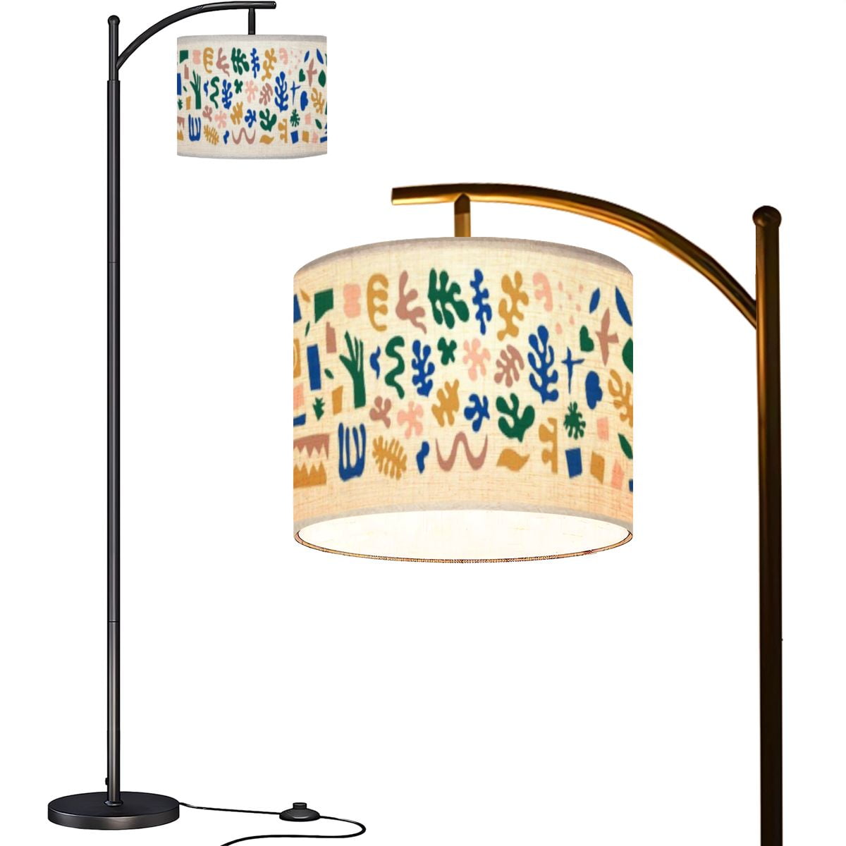 Arc Floor Lamps Inspired Geometric Organic Shapes Paper Cut Style ...