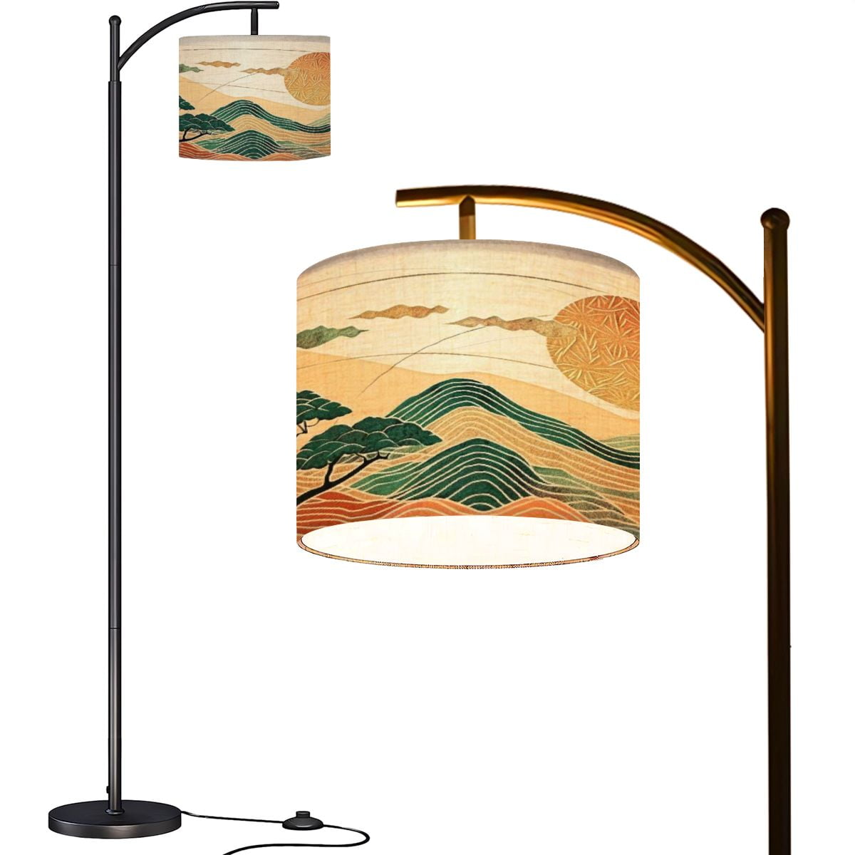 Arc Floor Lamps Japanese style contemporary landscape art Maori line ...