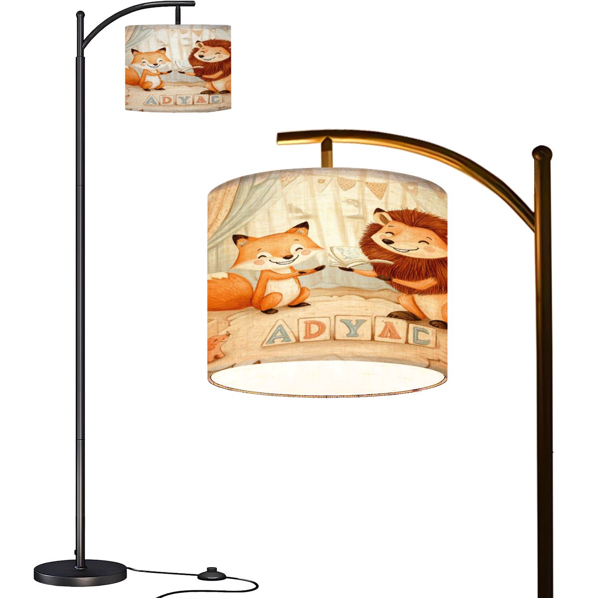 Arc Floor Lamps Joyful Animal Alphabet Illustration for Children Modern ...