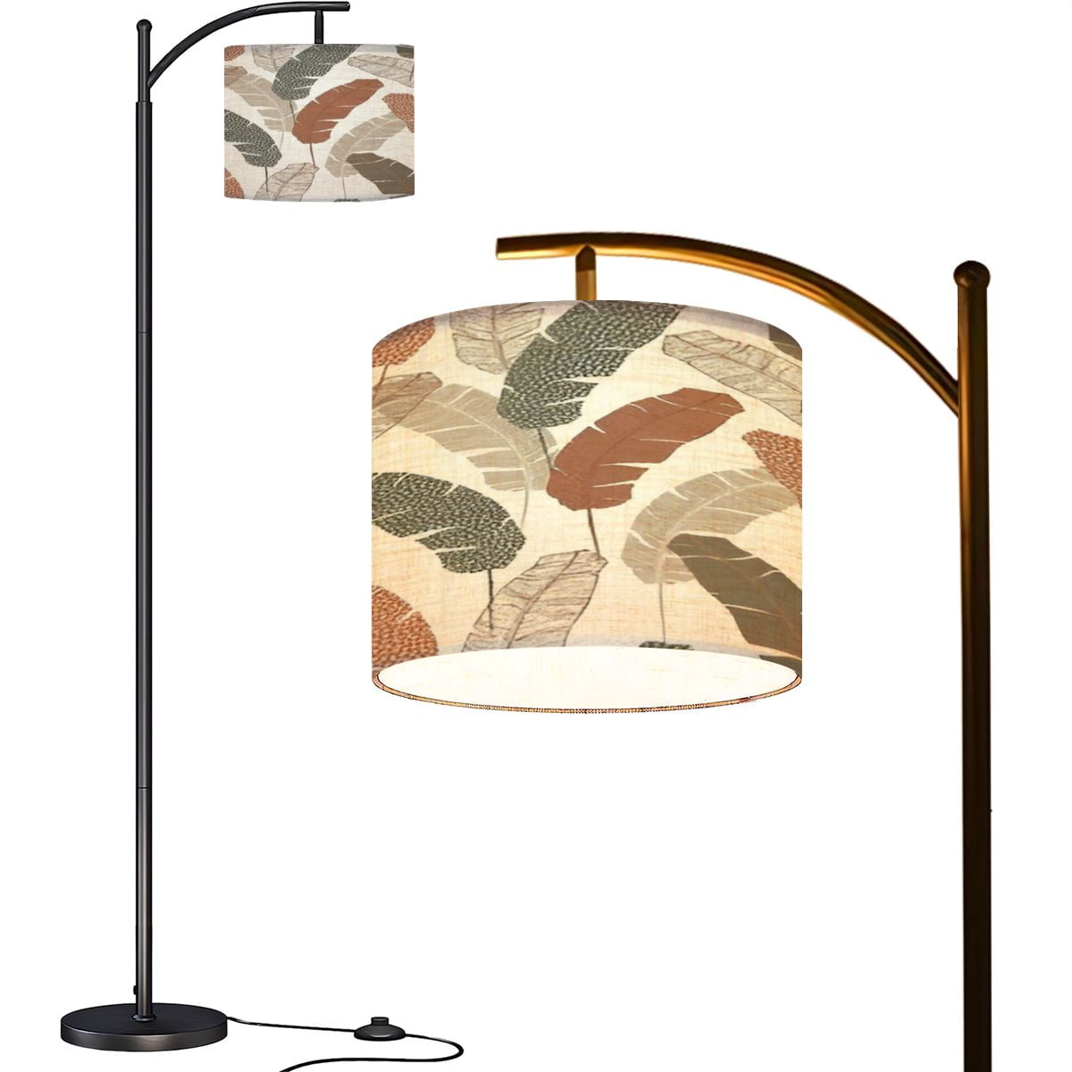 Arc Floor Lamps Jungle tropical leaves drawing seamless pattern ...