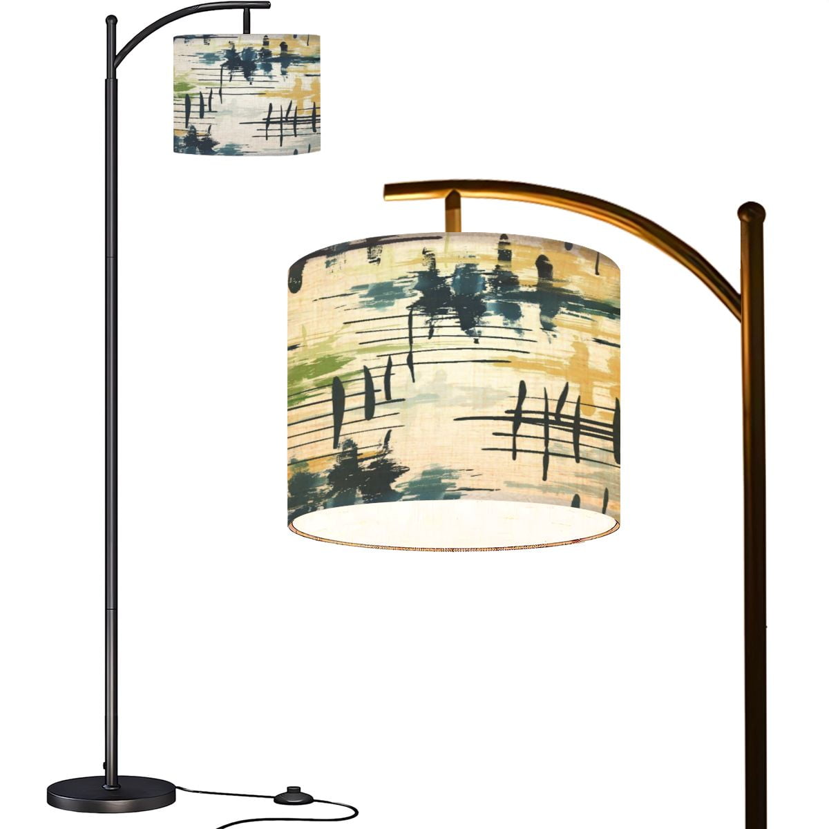 Arc Floor Lamps Loops small dots Grunge shapes curved thick strokes ...