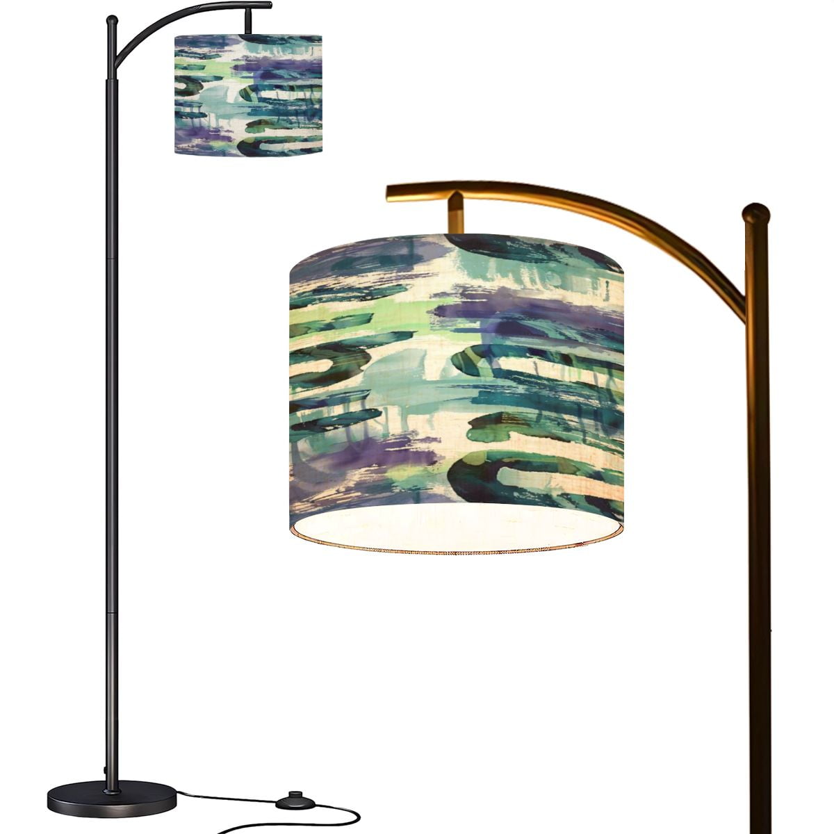 Arc Floor Lamps Loops small dots Grunge shapes curved thick strokes ...