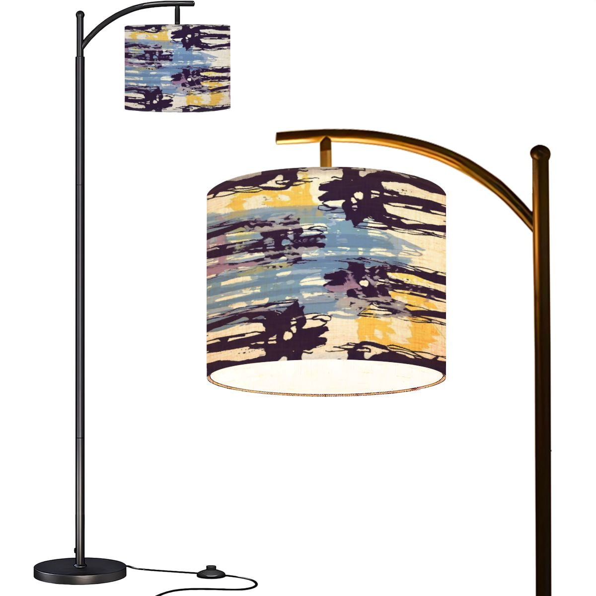 Arc Floor Lamps Loops small dots Grunge shapes curved thick strokes ...