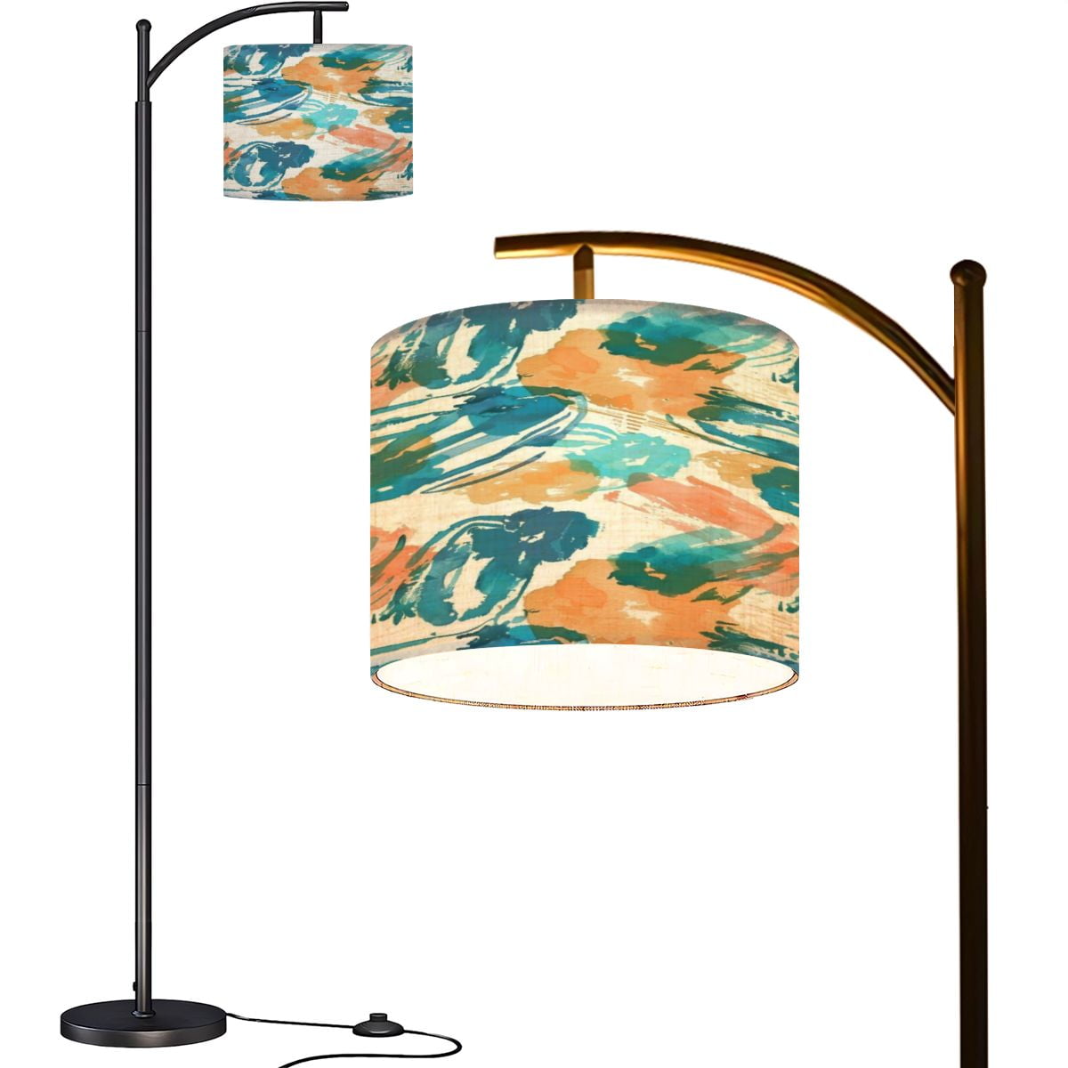 Arc Floor Lamps Loops small dots Grunge shapes curved thick strokes ...