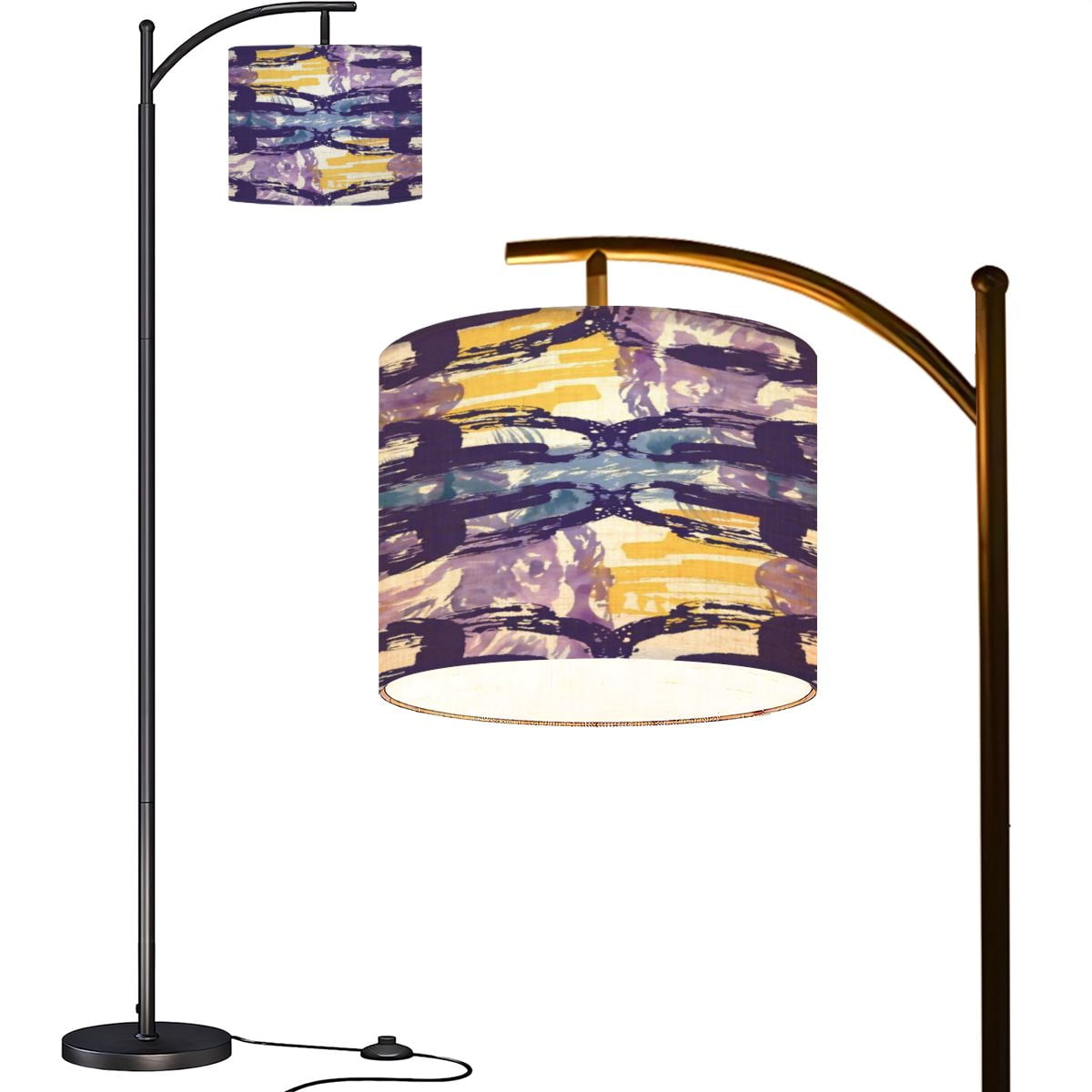 Arc Floor Lamps Loops small dots Grunge shapes curved thick strokes ...