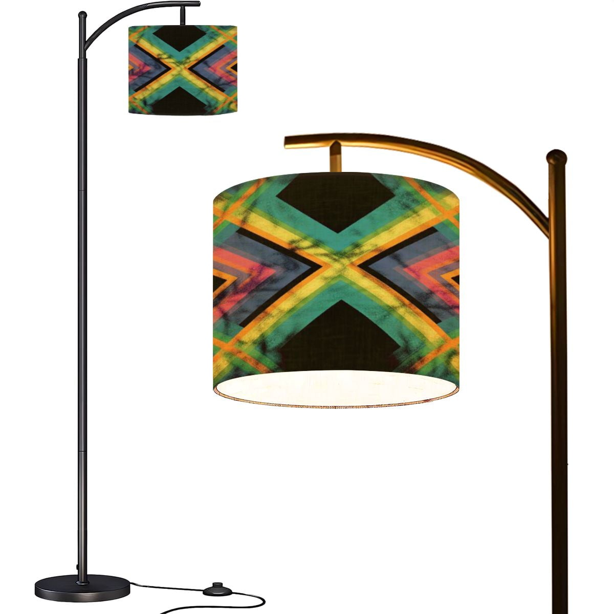 Arc Floor Lamps Luxurious vintage rainbow colourful gradient line art ...