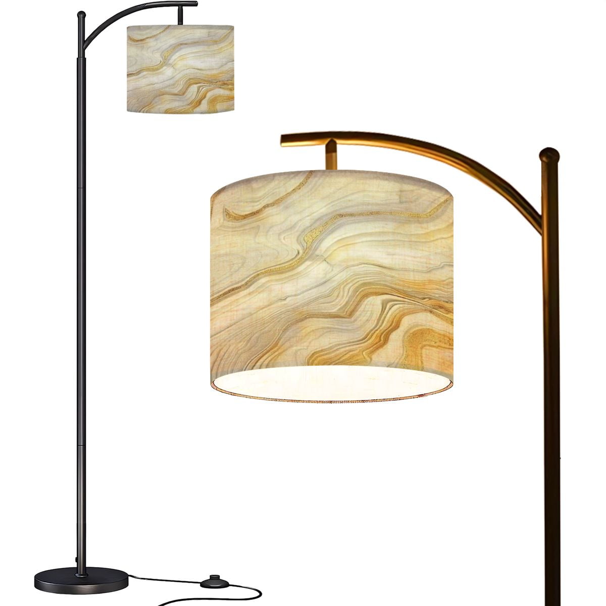 Arc Floor Lamps Luxury Gold Marble texture Panoramic Marbling texture ...