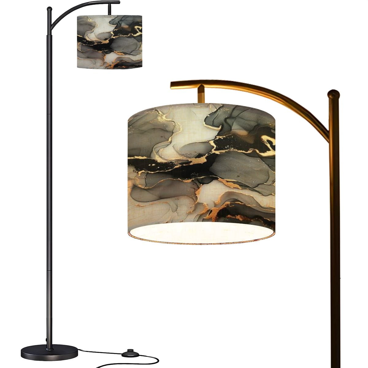 Arc Floor Lamps Luxury abstract fluid art alcohol ink technique black ...