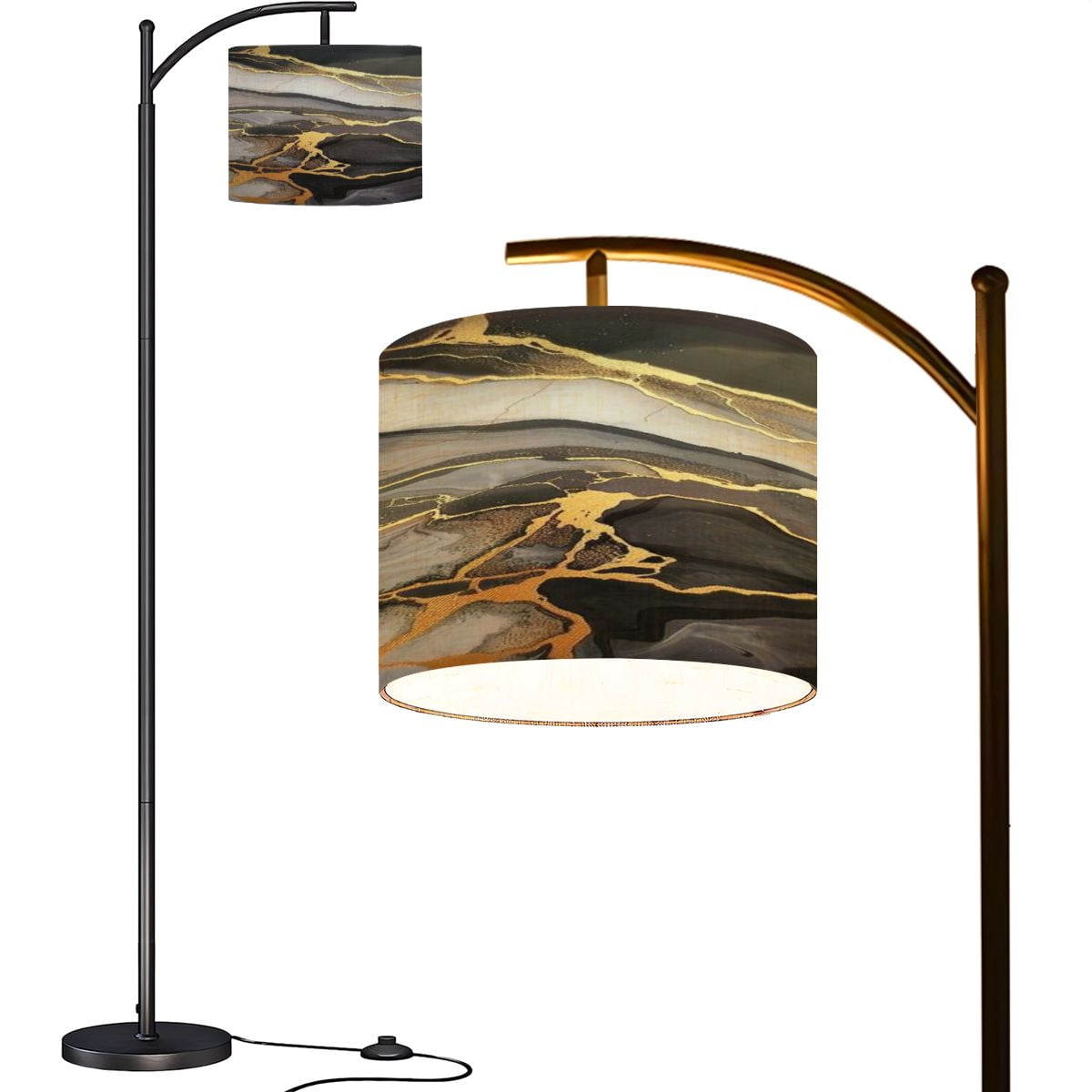 Arc Floor Lamps Luxury abstract fluid art alcohol ink technique black ...