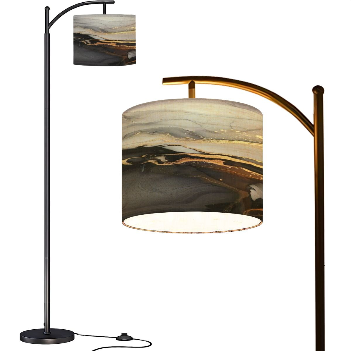 Arc Floor Lamps Luxury abstract fluid art alcohol ink technique black ...