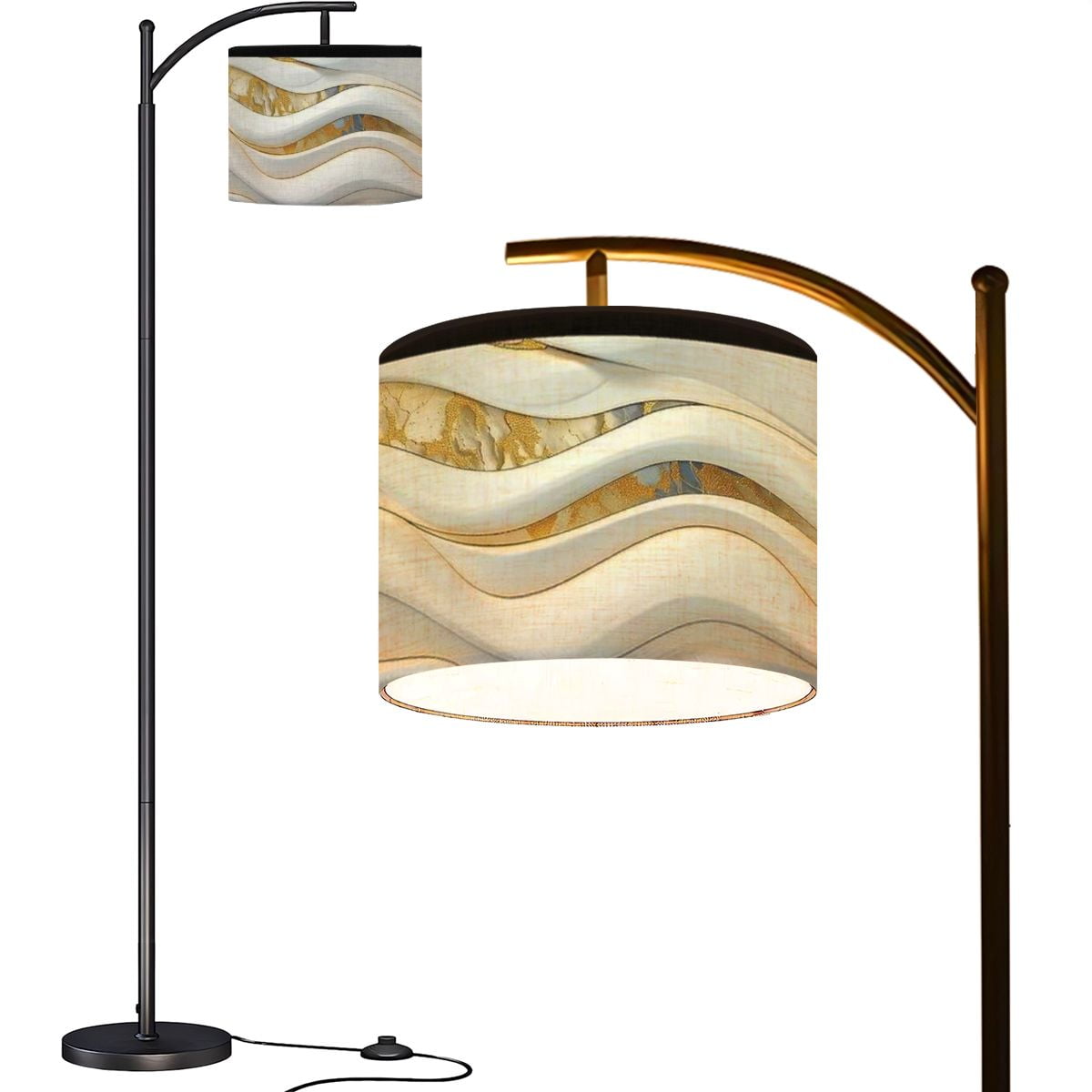 Arc Floor Lamps Luxury paper cut Abstract decoration golden pattern ...