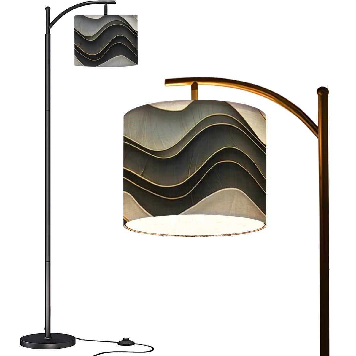 Arc Floor Lamps Luxury paper cut Abstract decoration golden pattern ...